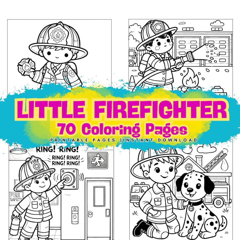 Firefighter Coloring Pages for Kids – Fire Truck & Fireman Printable ...