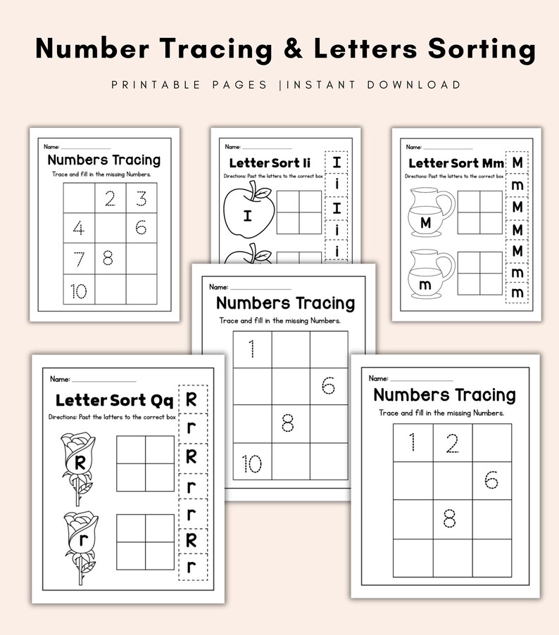 Alphabet Learning Bundle for Kids, Homeschool Activity Worksheets ...