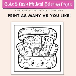 Cute & Easy Medical Coloring Pages for Kids, Nurse Coloring Book ...