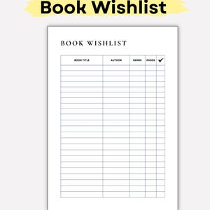 Reading Tracker PDF Fillable, Book Wishlist, Printable Book Habit ...
