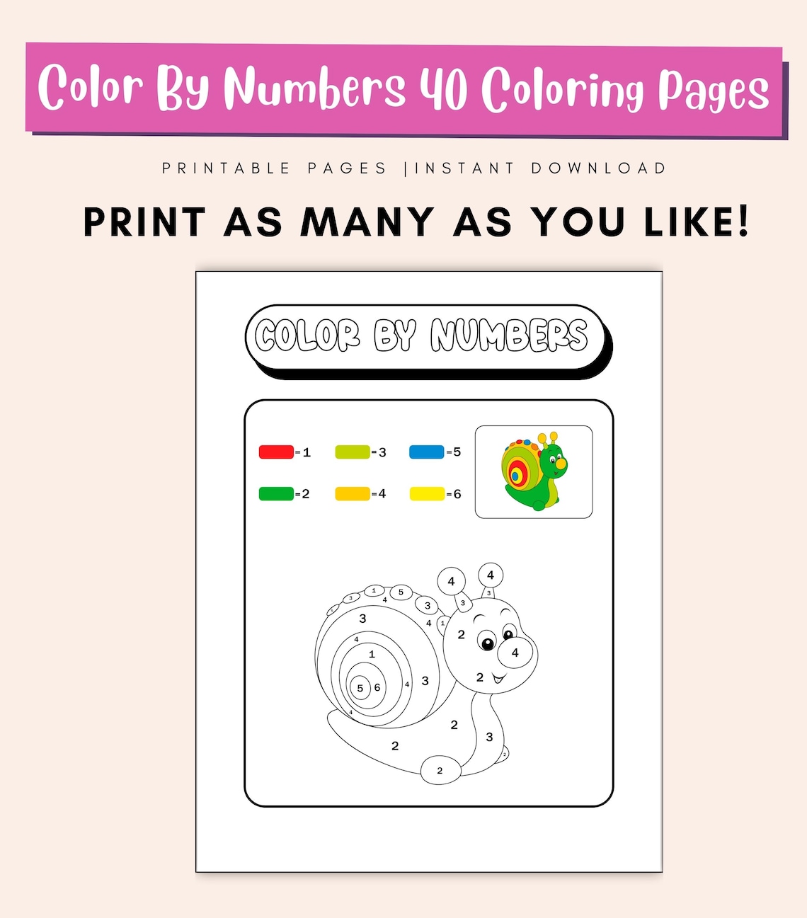 Color by Numbers for Kids: Easy Painting Activity Book Printable ...