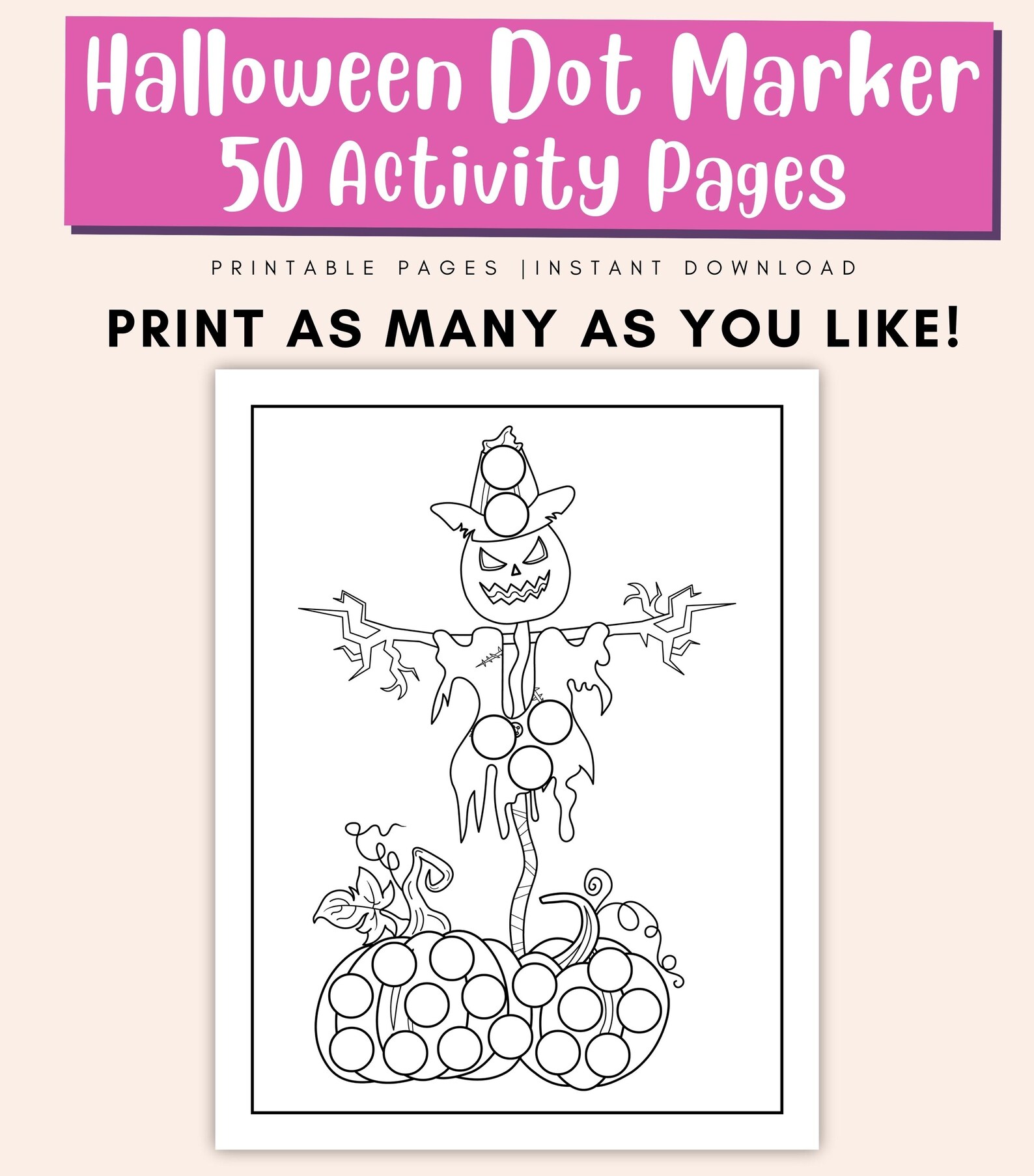Halloween Dot Marker Worksheets for Kids – Preschool Dauber Activities ...