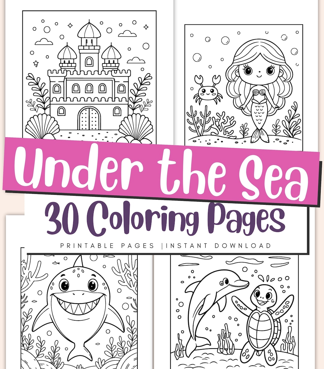 Under the Sea Coloring Pages for Kids – Ocean Animals Printable ...