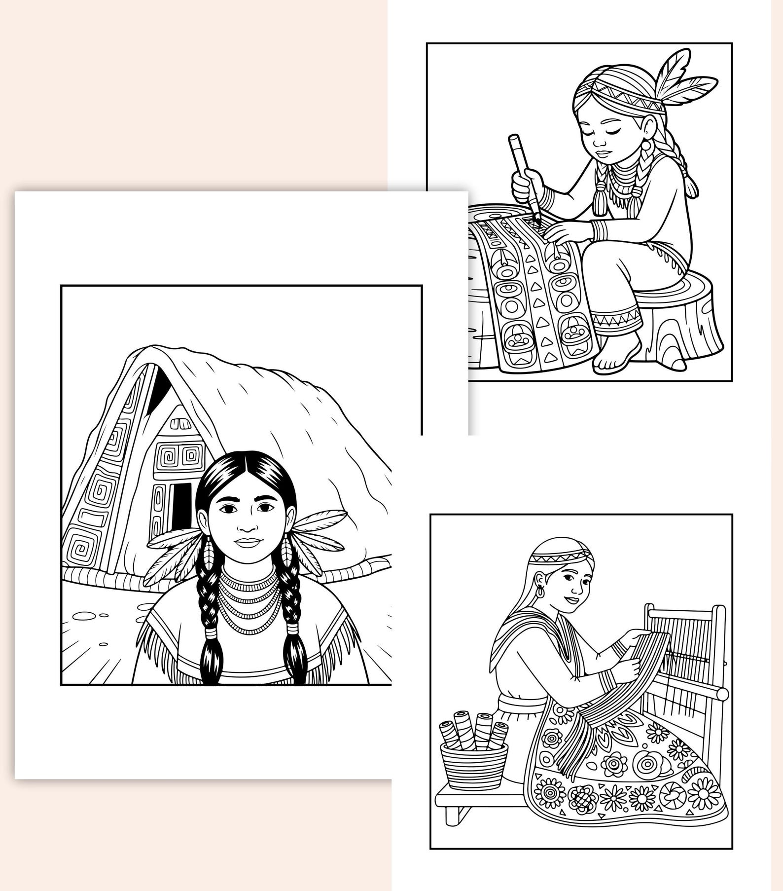 Indigenous Culture Coloring Pages for Kids & Adults: Native Traditions ...