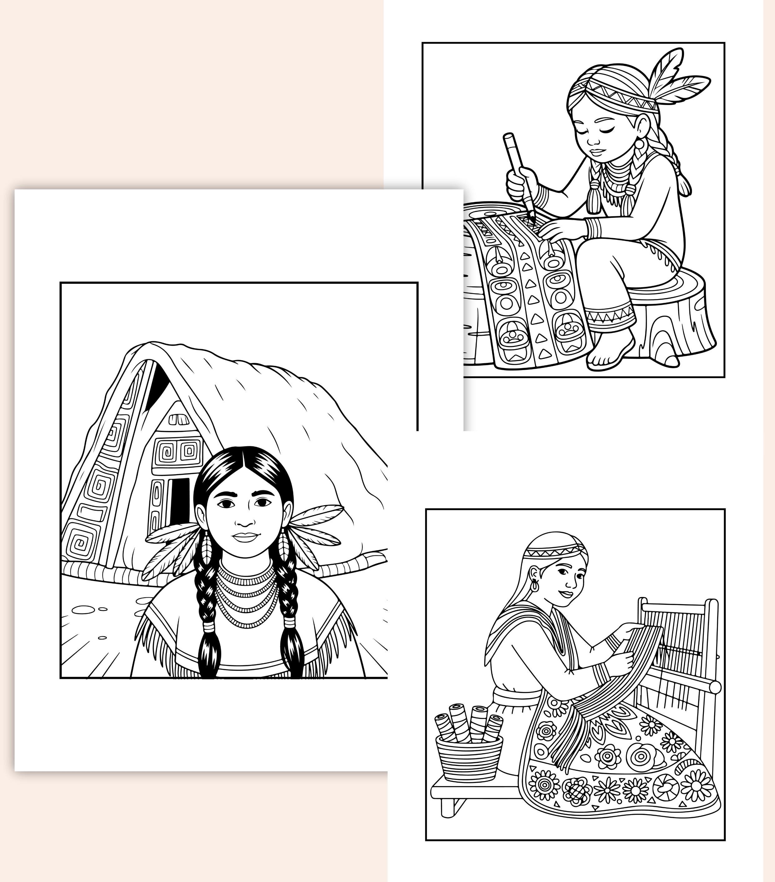 Indigenous Culture Coloring Pages for Kids & Adults: Native Traditions ...
