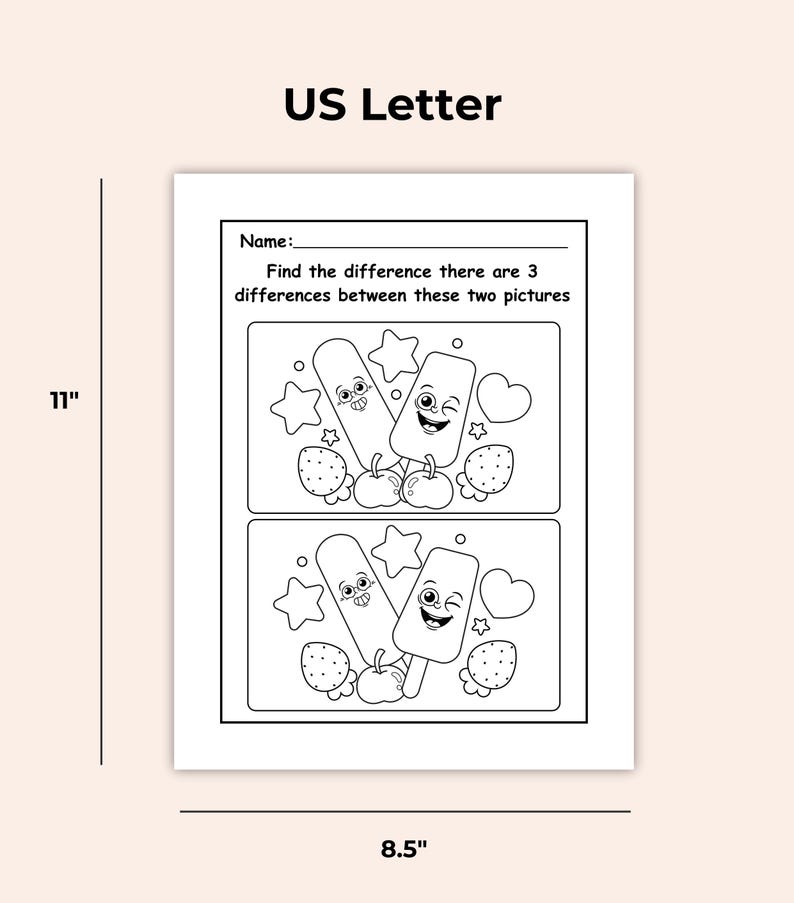 Spot the Difference Worksheets for Kids: Printable Preschool Activity ...