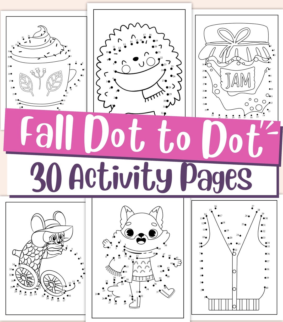Fall Dot to Dot Worksheets for Kids: Easy Autumn Activity Printables ...