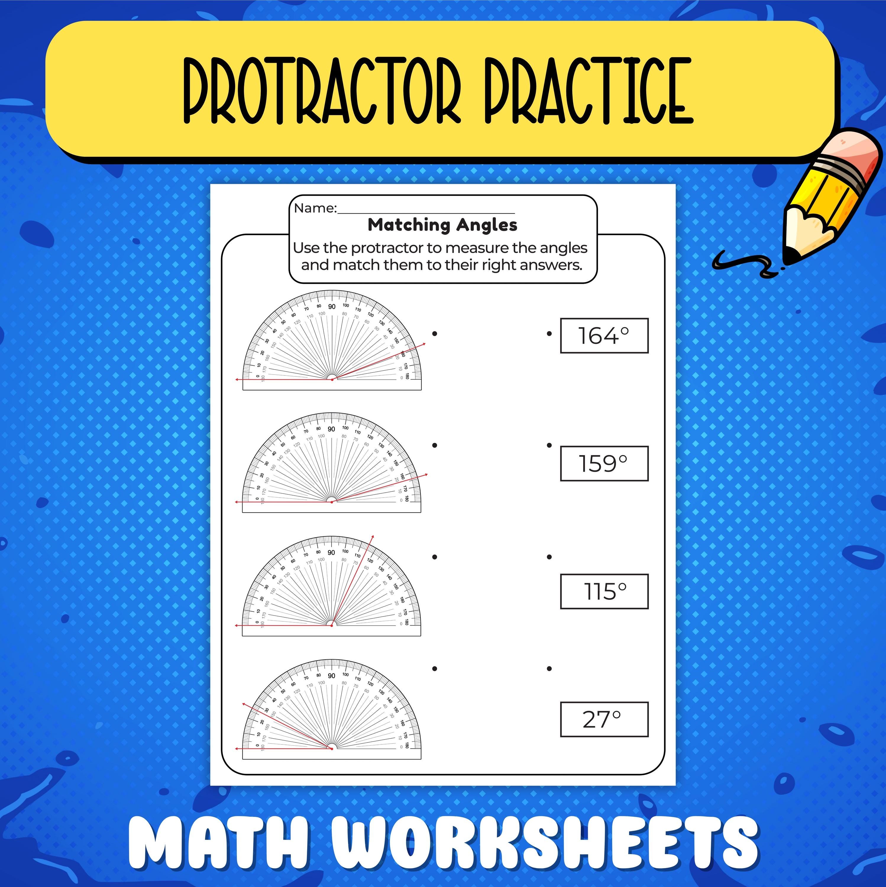 Measuring Angles With a Protractor Worksheets – Geometry Practice ...