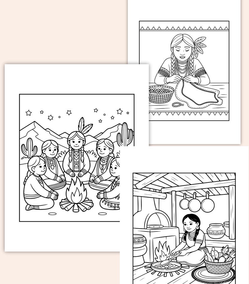 Indigenous Culture Coloring Pages for Kids & Adults: Native Traditions ...
