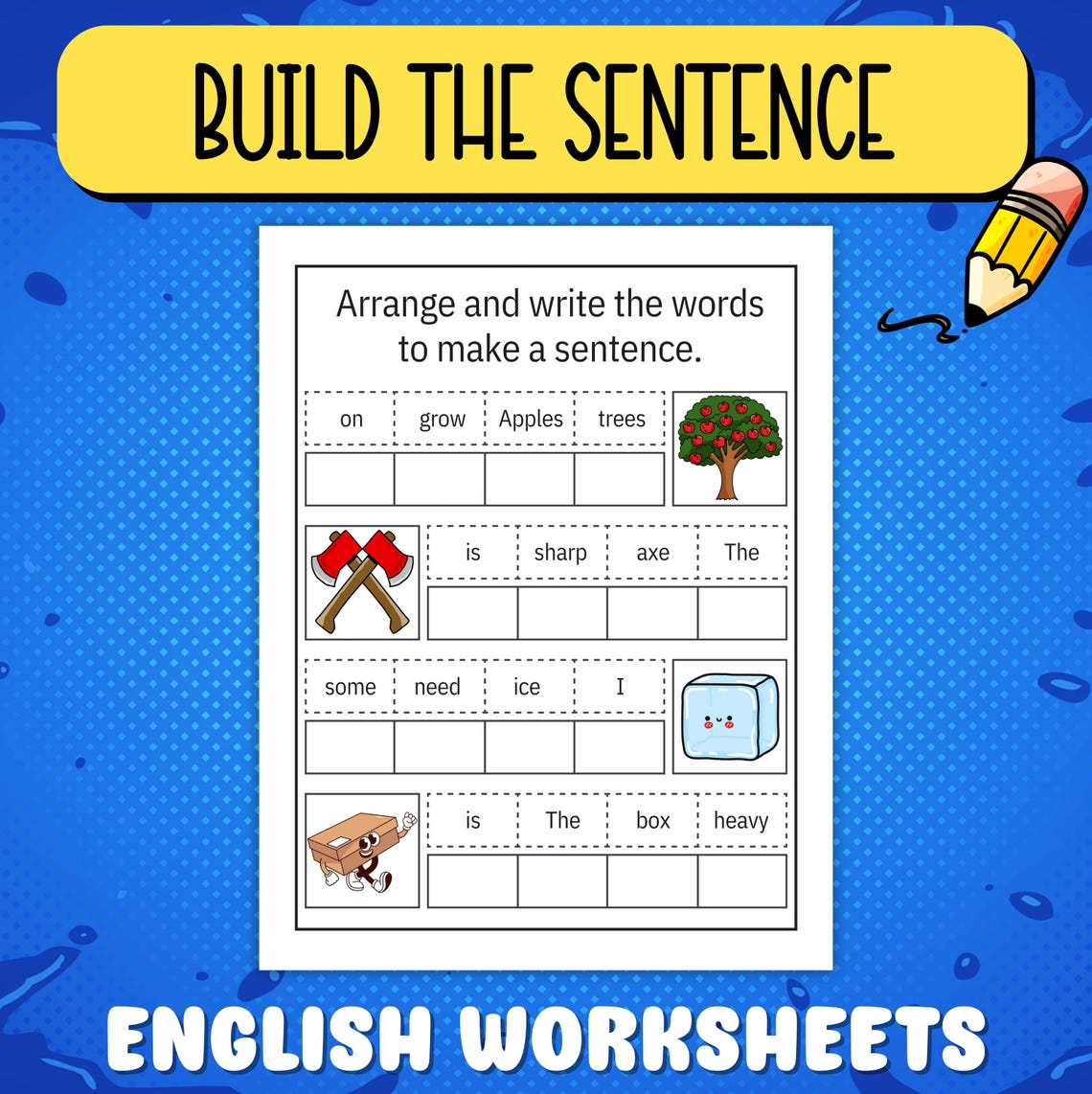 Build the Sentence Worksheets for Kids: Cut & Paste Literacy Activity ...