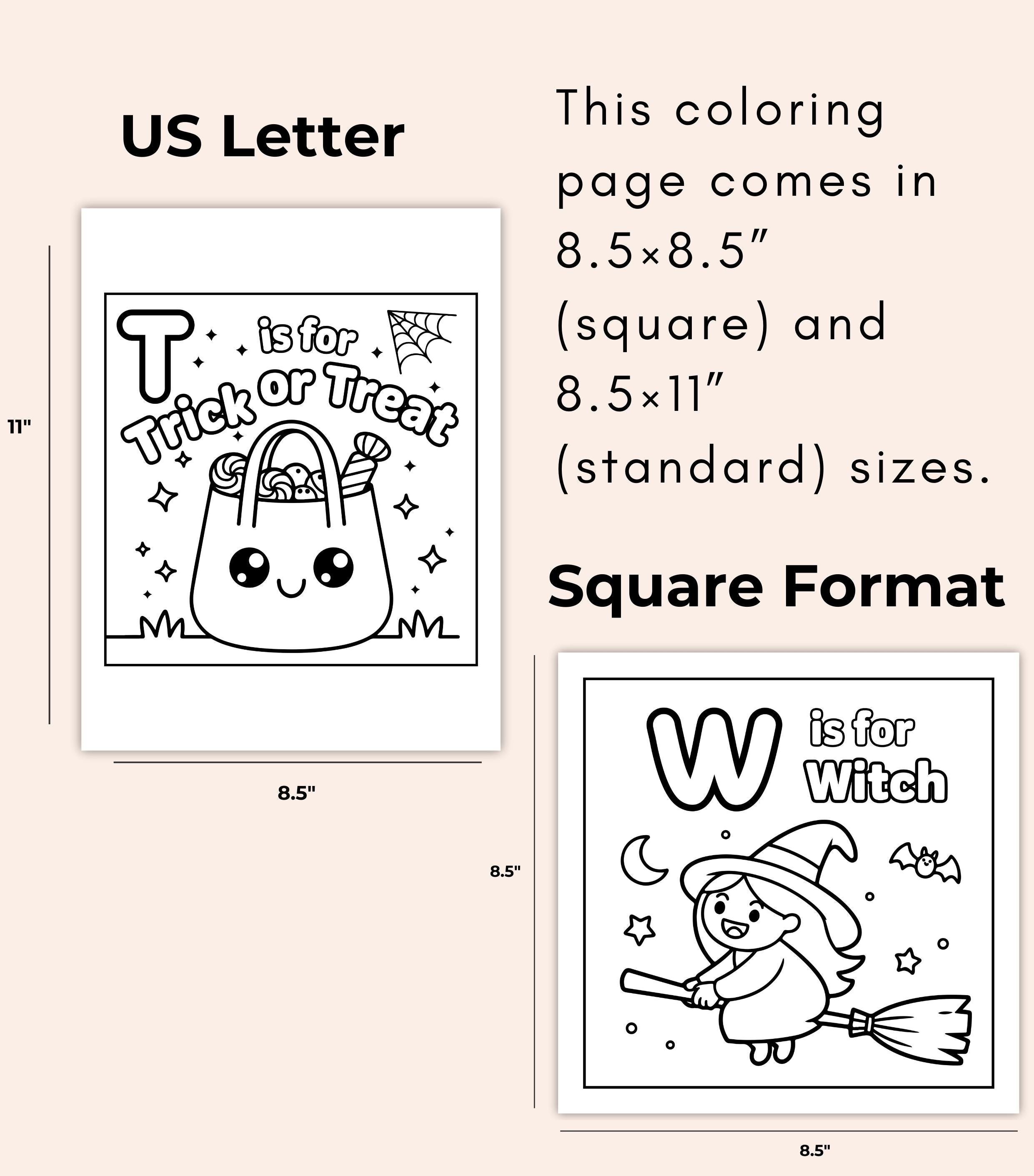 Halloween ABC Coloring Pages for Kids – Fun Spooky Alphabet Activity ...