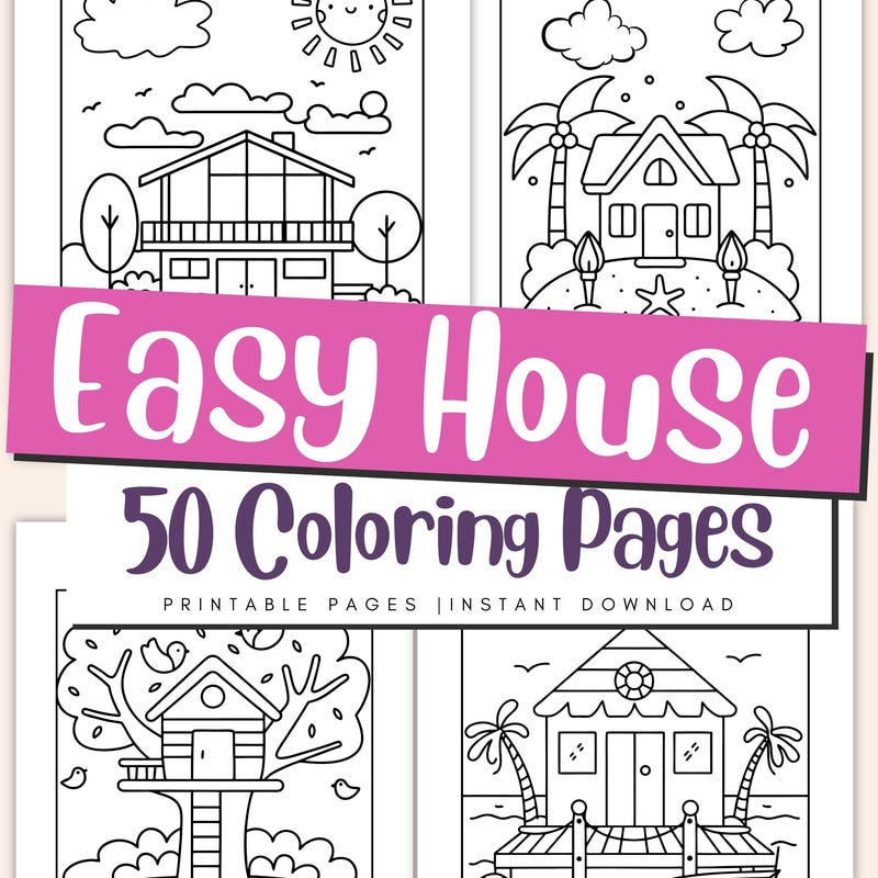 Coloring Pages Cozy House - Etsy