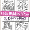 10 Cow Coloring Page- Animal Coloring Page, Farm Coloring Pages Digital ...