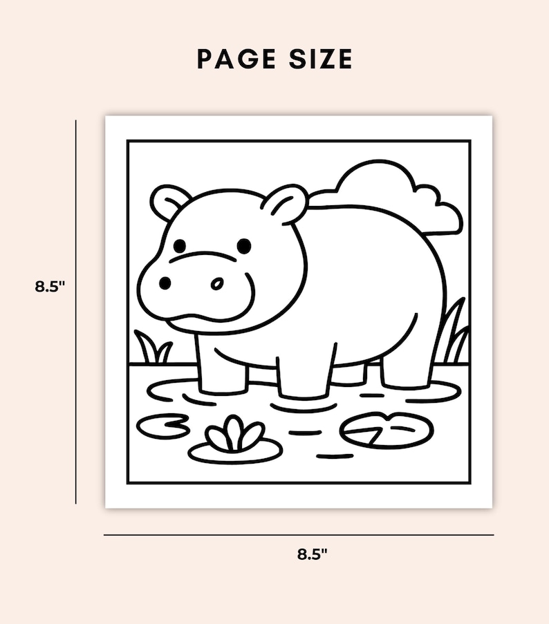 Easy Zoo Animals Coloring Pages for Kids & Adults – Simple Safari ...