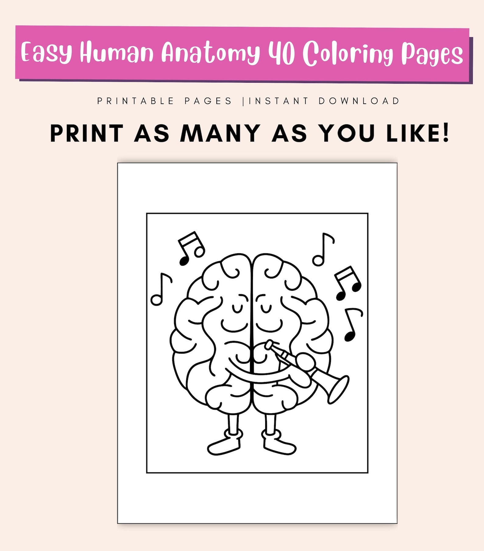 Human Anatomy Coloring Pages for Kids: Educational Science Learning ...