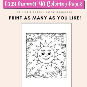 Easy Summer Coloring Pages for Kids – Bold & Simple Activity Book – Fun ...
