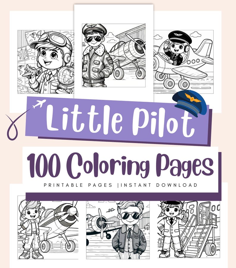 Little Pilot Coloring Pages for Kids - Airplane Coloring Sheets ...