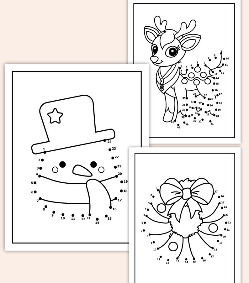 Christmas Dot to Dot Worksheets for Kids – Fun Holiday Connect the Dots ...