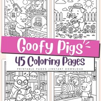 Teacup Pigs at the Fair Coloring Pages: Carnival-themed Pig Art ...