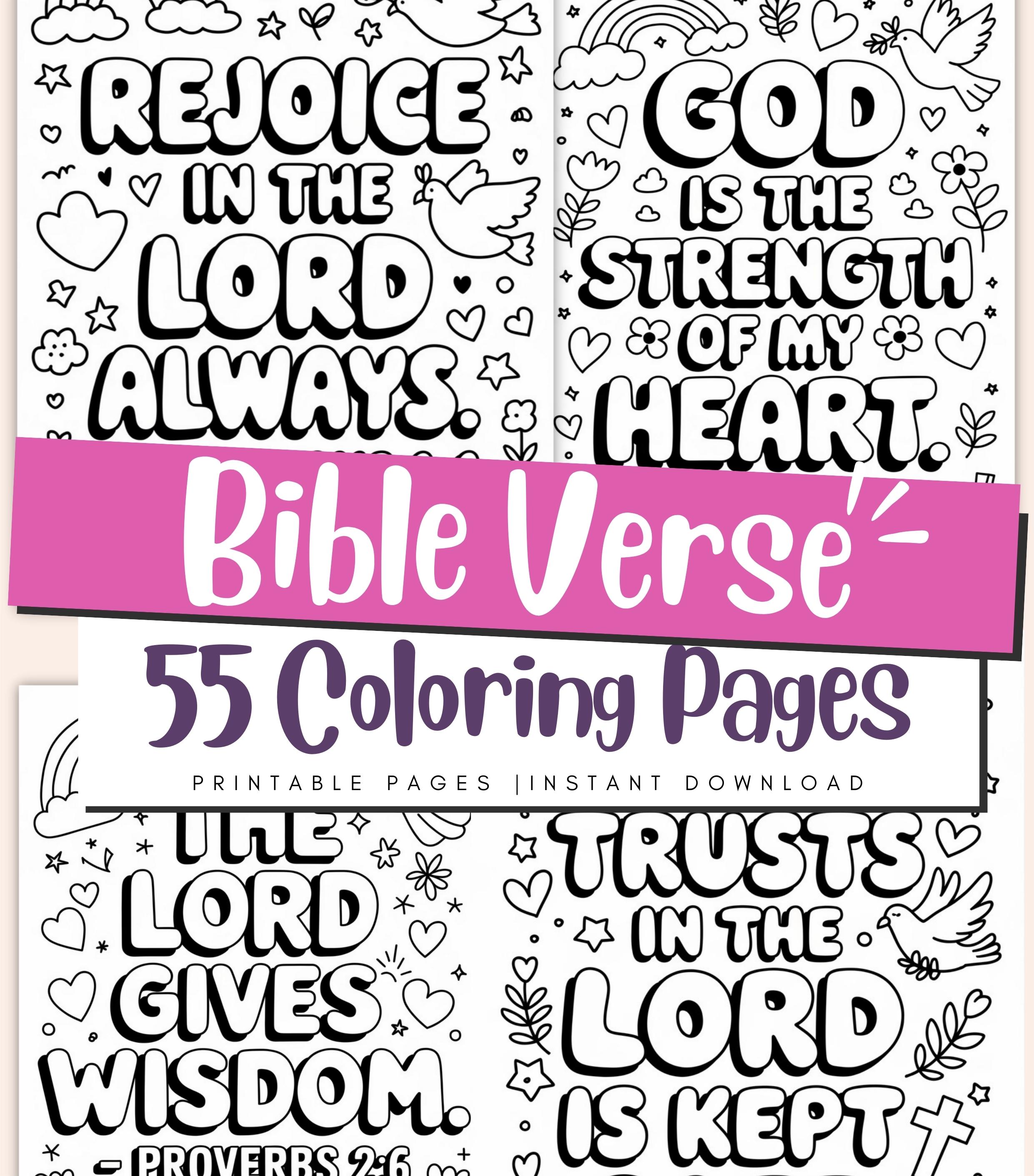 Bible Verse Coloring Pages for Kids & Adults – Christian Scripture ...
