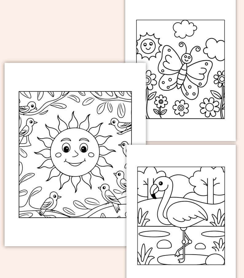Easy Summer Coloring Pages for Kids – Bold & Simple Activity Book – Fun ...