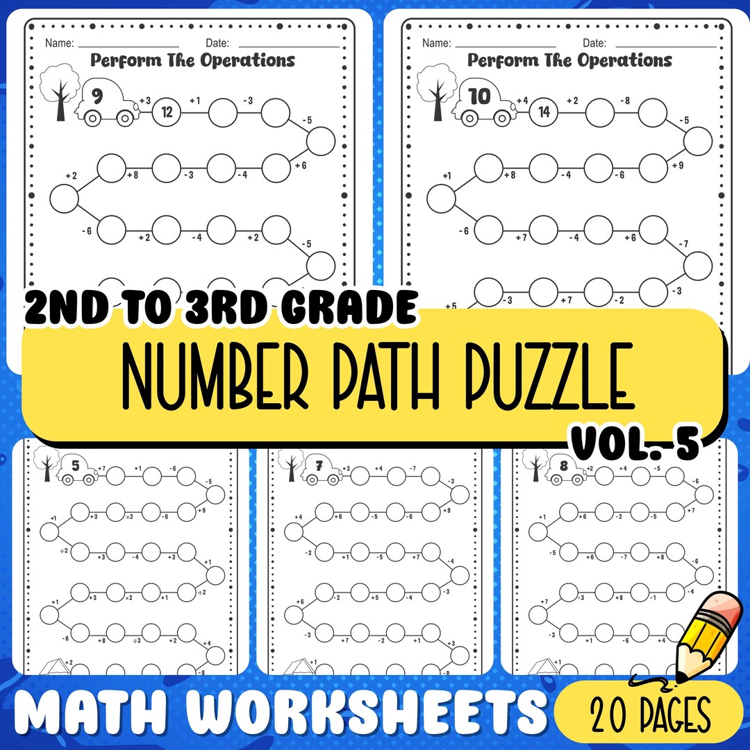 Printable Math Path Activity Grade 2–3 - Step-by-step Addition ...