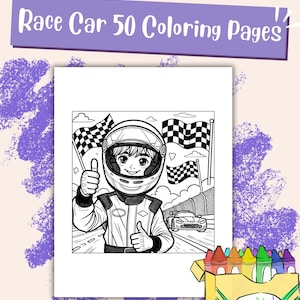 Race Car Printable Coloring Pages for Kids, Birthday Party Car Theme ...