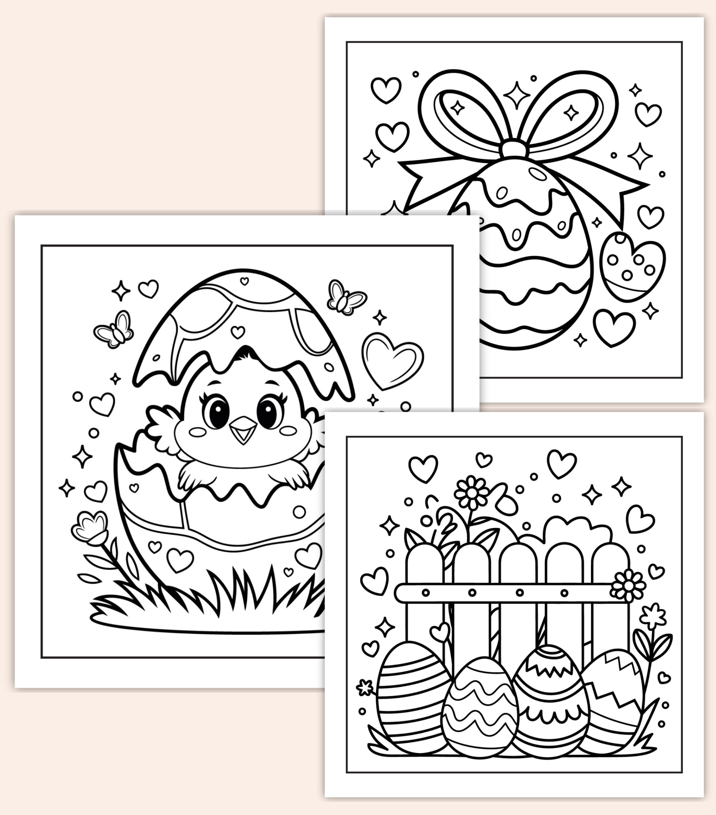 Easy Easter Coloring Pages for Kids - Simple Spring Holiday Printables ...