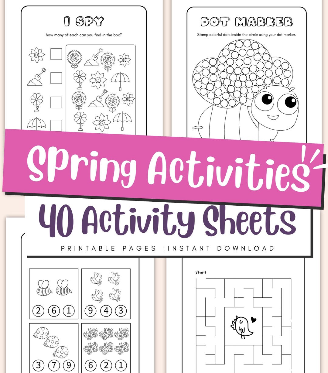 Spring Activities for Kids, Printable Preschool Worksheets, Fine Motor ...