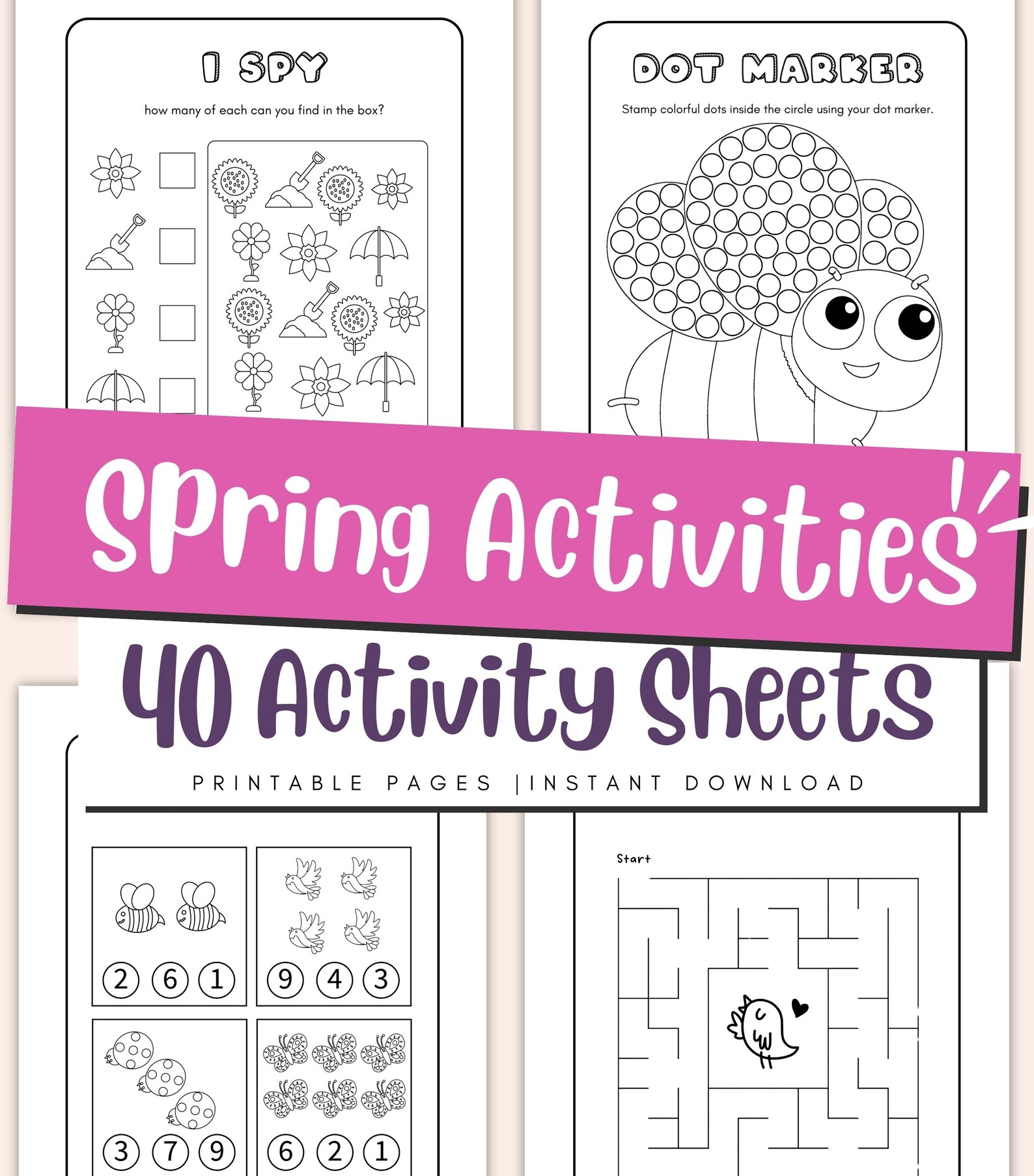 Spring Activities for Kids, Printable Preschool Worksheets, Fine Motor ...