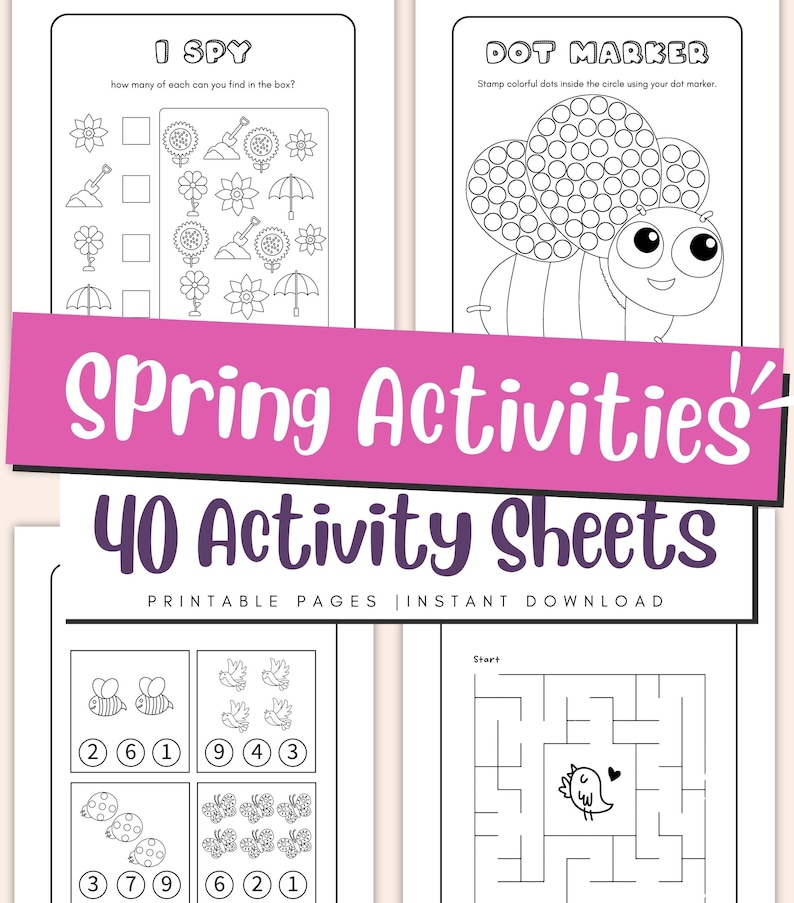 Spring Activities for Kids, Printable Preschool Worksheets, Fine Motor ...