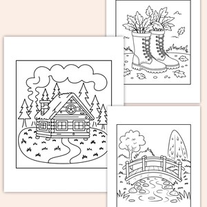 Autumn Farm Coloring Pages for Kids: Fall Harvest, Pumpkins, Barn ...