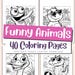 Funny Animals Coloring Pages for Kids, Printable Instant Download ...
