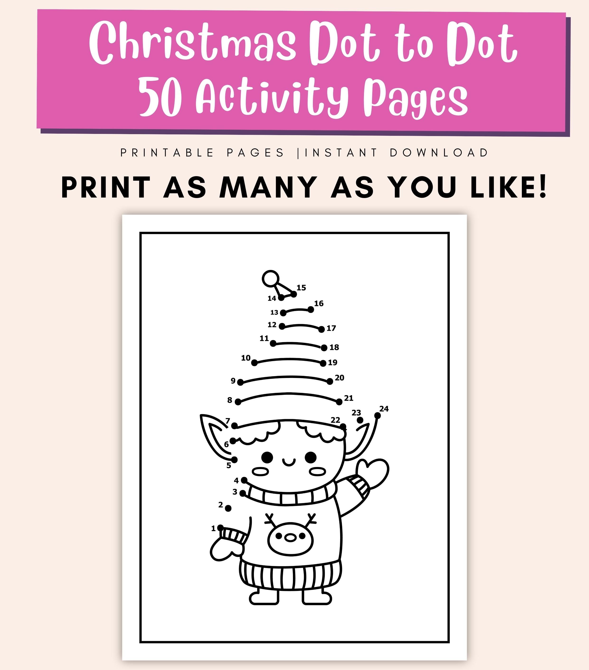 Christmas Dot to Dot Worksheets for Kids – Fun Holiday Connect the Dots ...