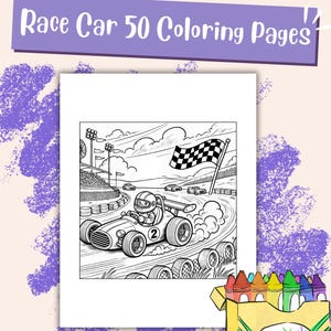 Race Car Printable Coloring Pages for Kids, Birthday Party Car Theme ...
