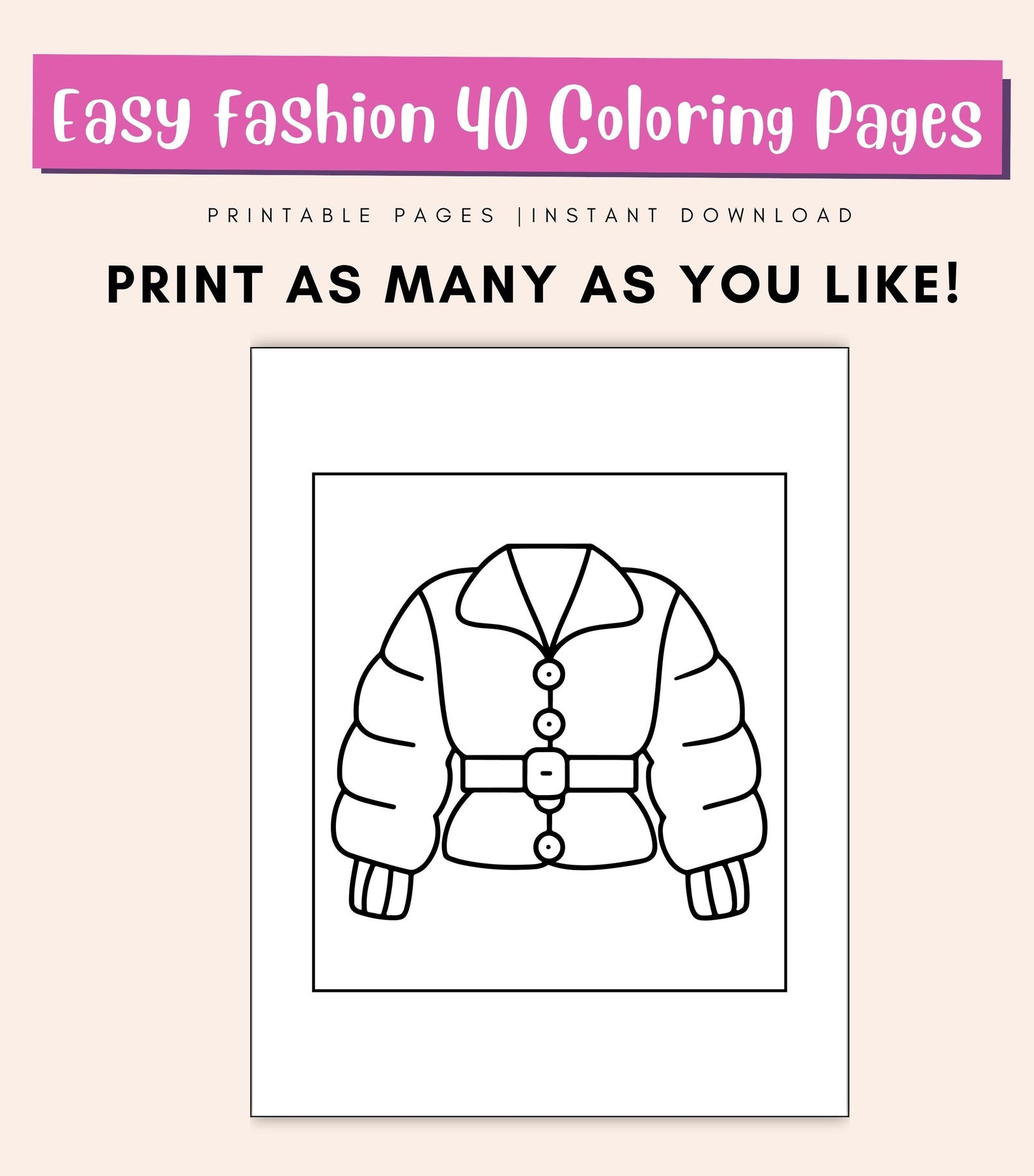 Asy Fashion Coloring Pages for Kids - Dresses Shoes Accessories ...
