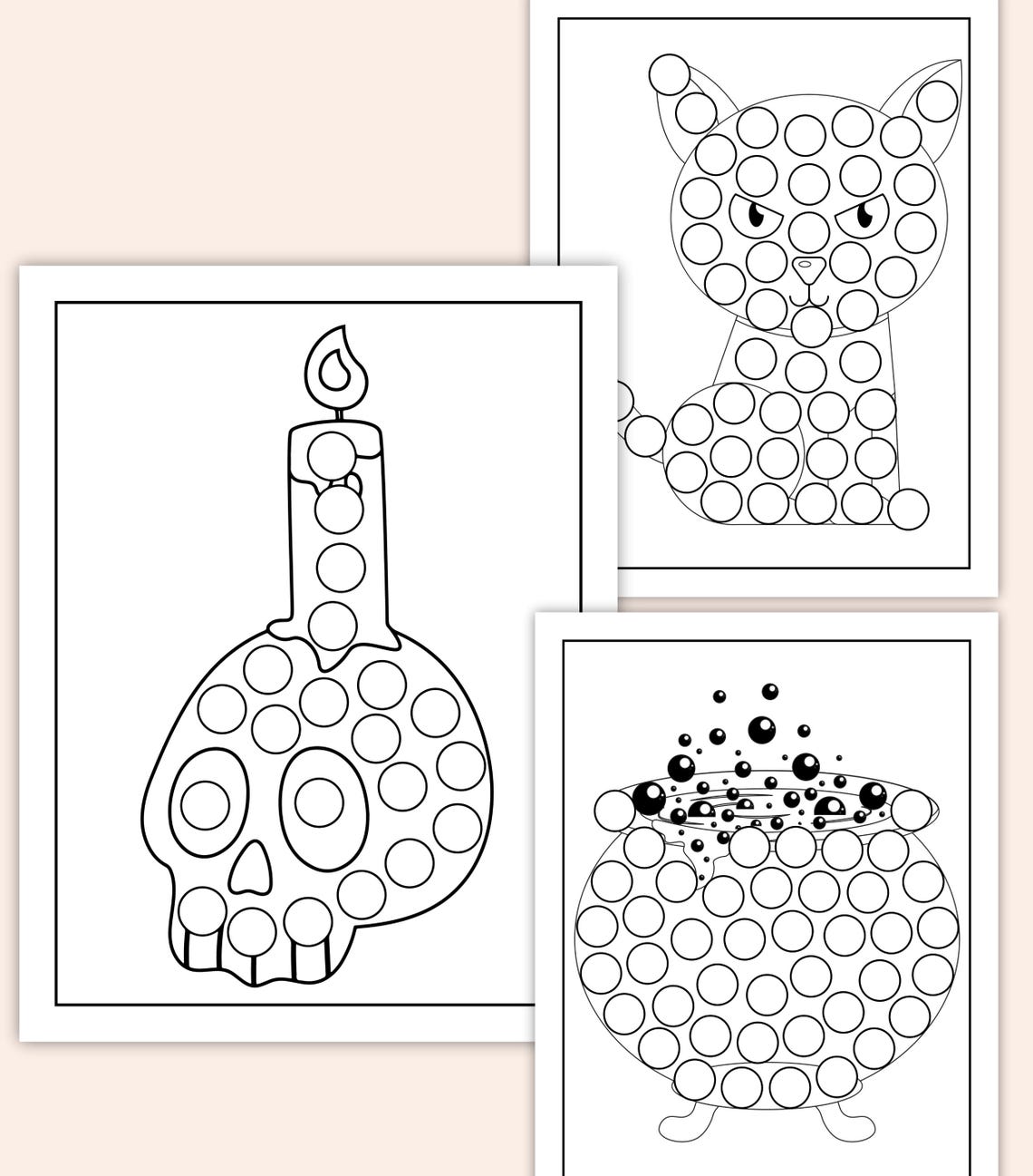 Halloween Dot Marker Worksheets: Spooky Dab & Dot Activity Pages (PDF ...