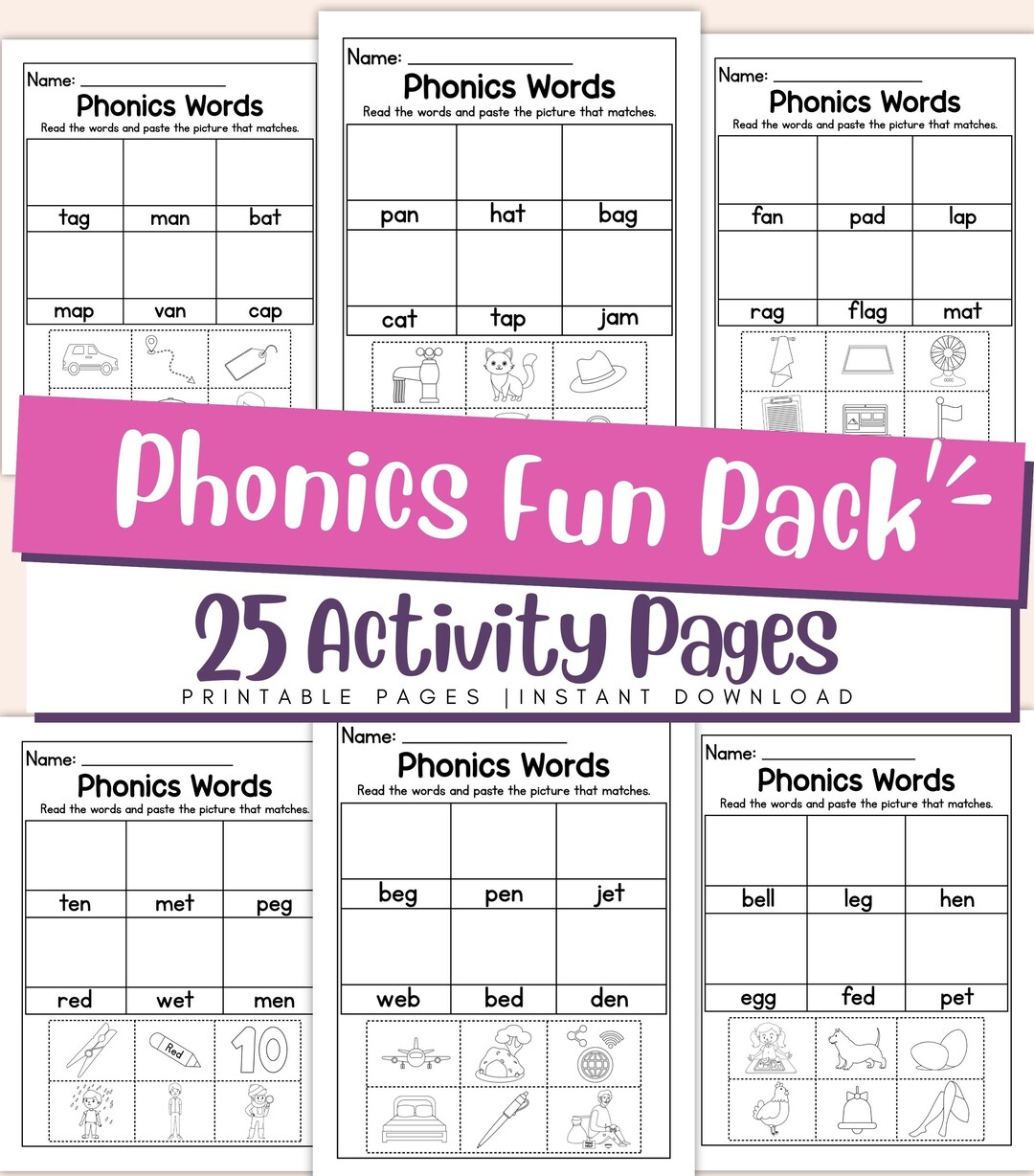 Kindergarten Phonics Words Worksheets – Printable Reading, Letter ...