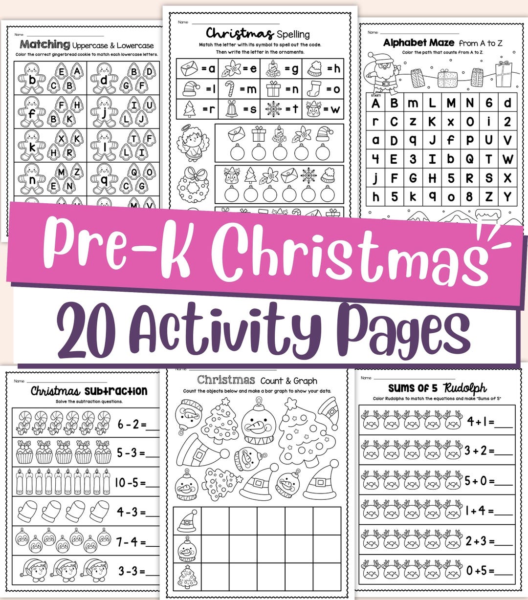 Pre-k Christmas Worksheets – Printable Tracing, Letters, Counting ...