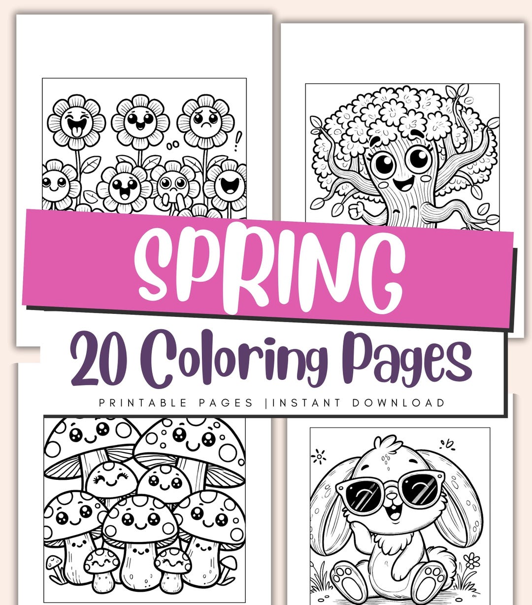 Spring Coloring Pages for Kids, Easter Themes, Hello Spring, Easter ...