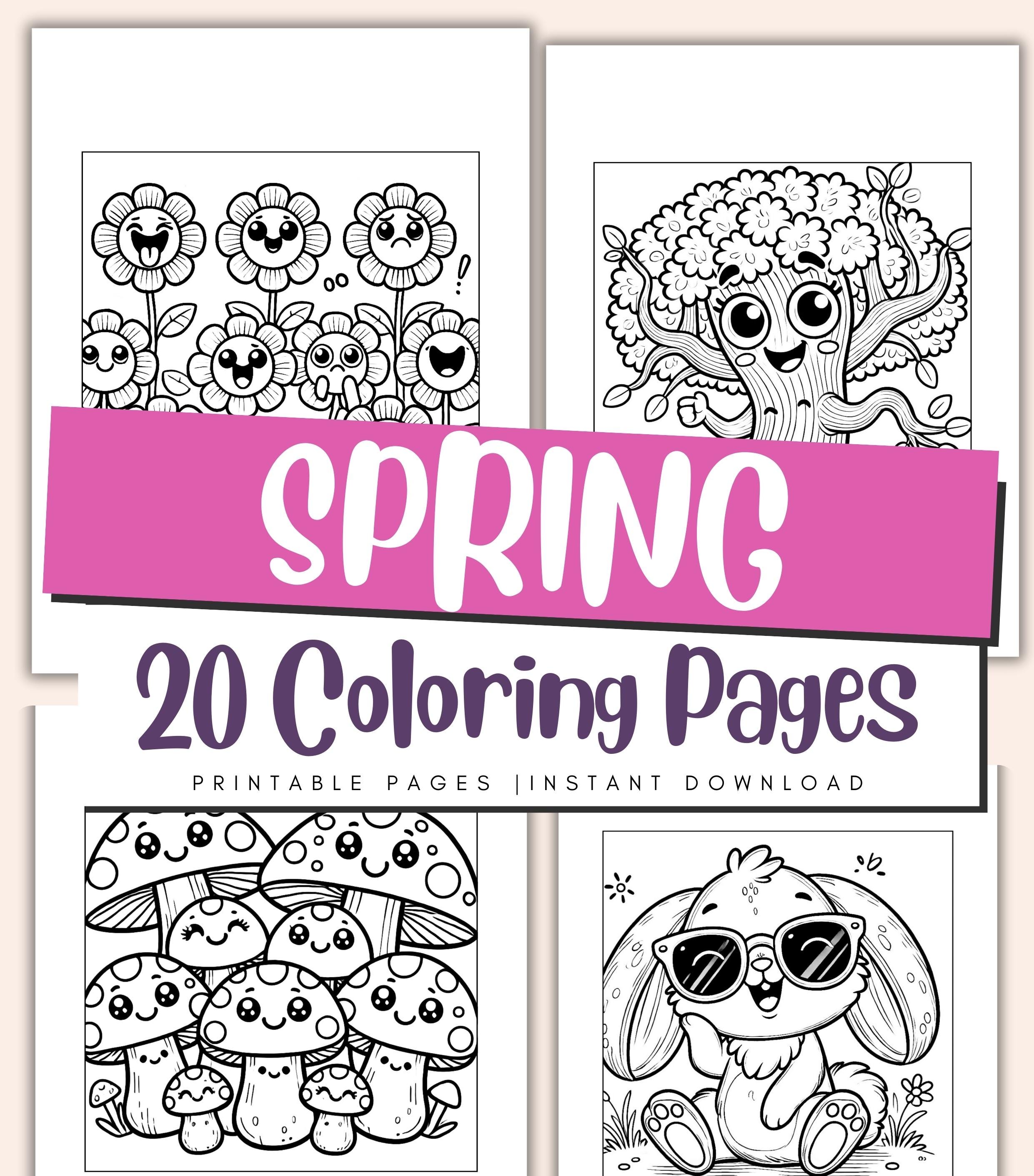 Spring Coloring Pages for Kids, Easter Themes, Hello Spring, Easter ...