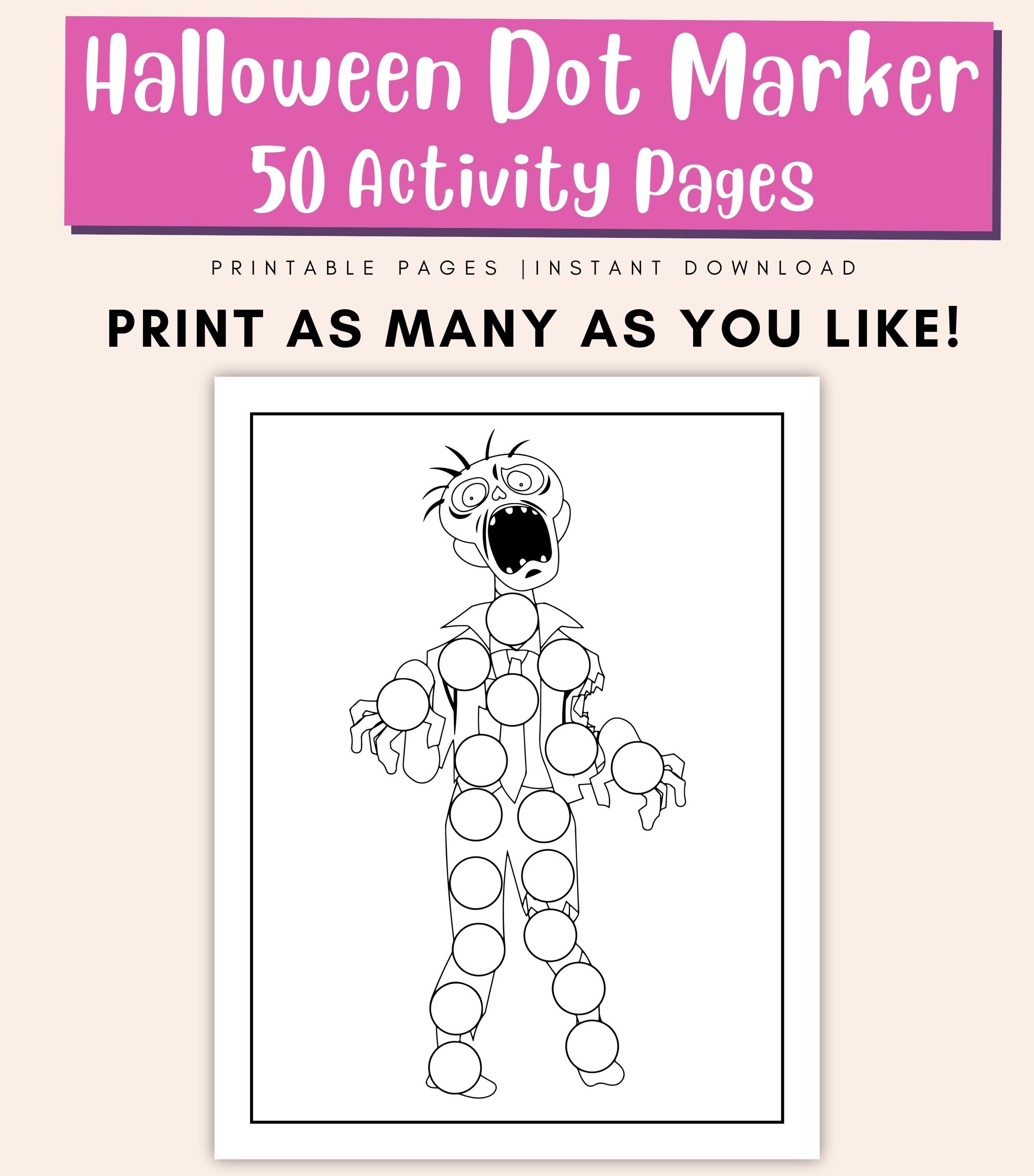 Halloween Dot Marker Worksheets: Spooky Dab & Dot Activity Pages (PDF ...