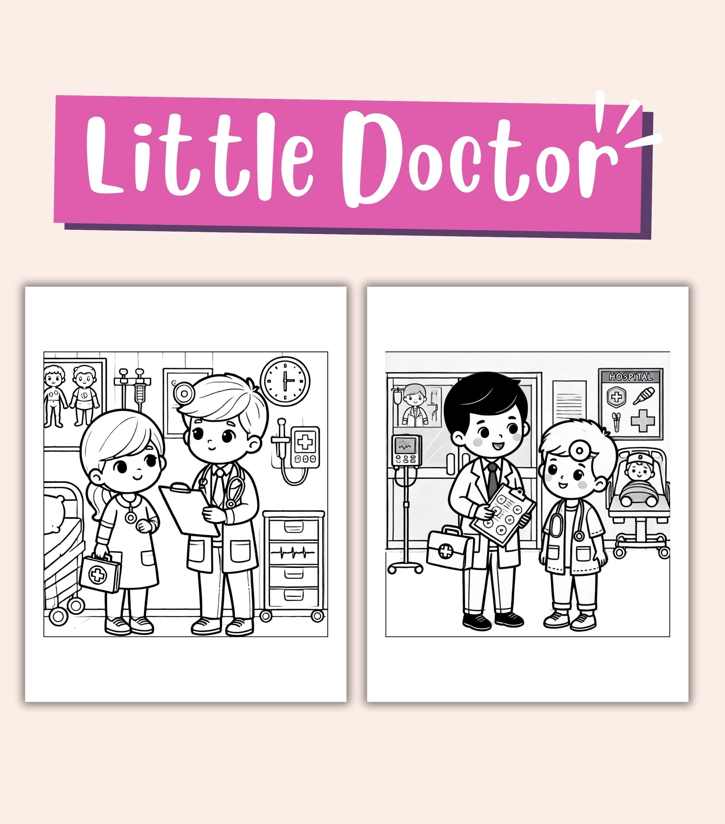 Little Doctor Coloring Pages for Kids: Nurse & Surgeon Printable ...