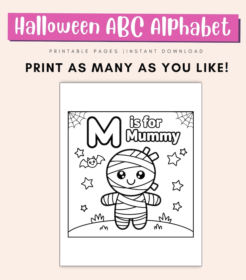 Halloween ABC Coloring Pages for Kids – Fun Spooky Alphabet Activity ...