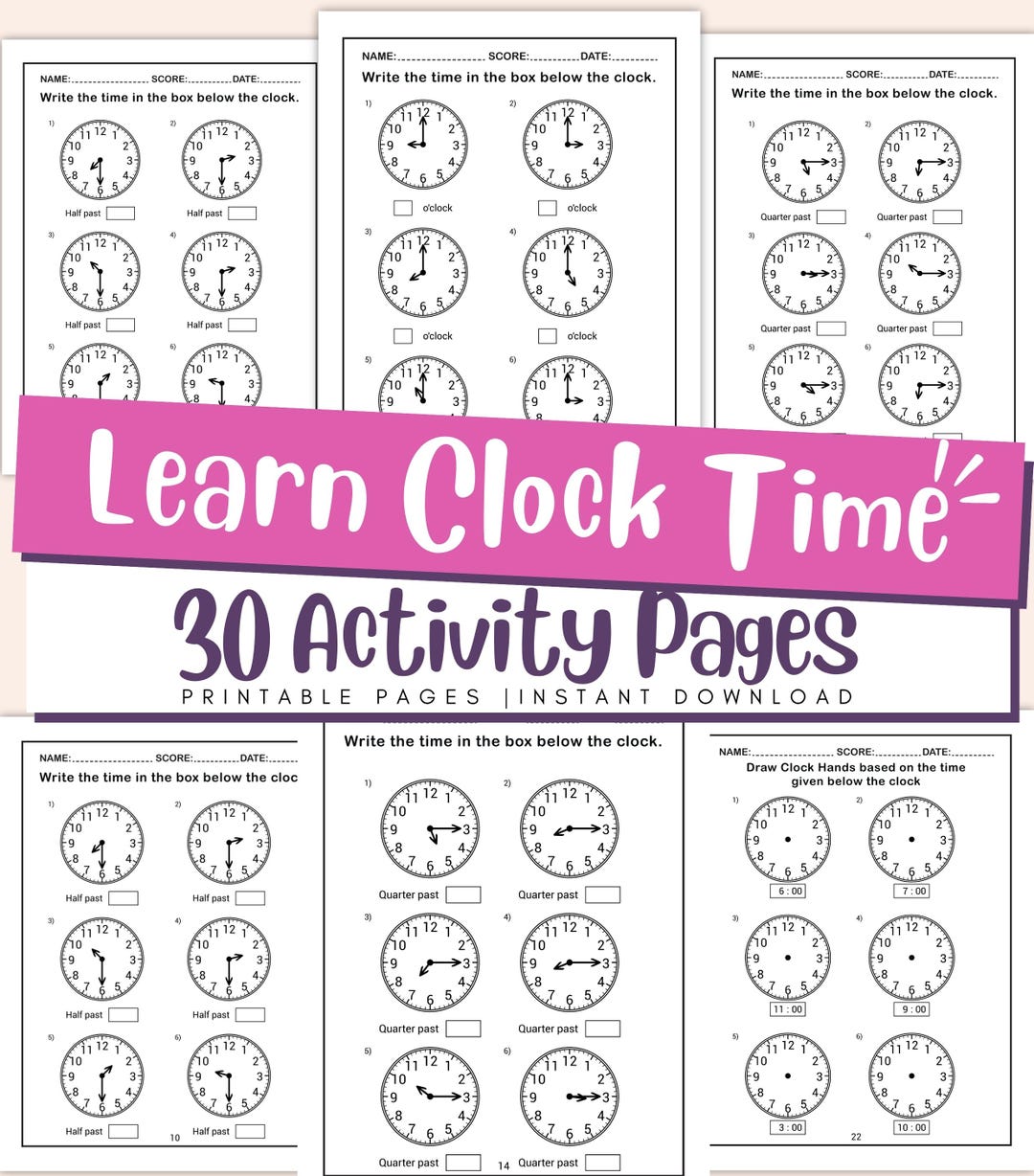 Telling Time Worksheets for Kids – Printable Clock Practice & Time ...