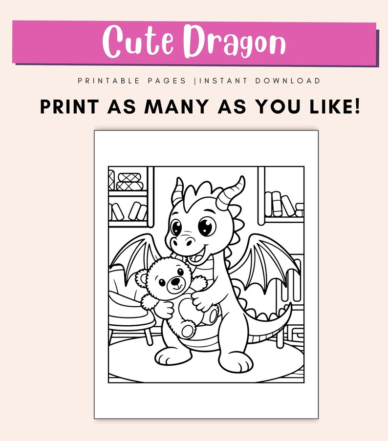 Baby Dragon Coloring Pages for Kids & Adults – Fun Fantasy Creatures ...