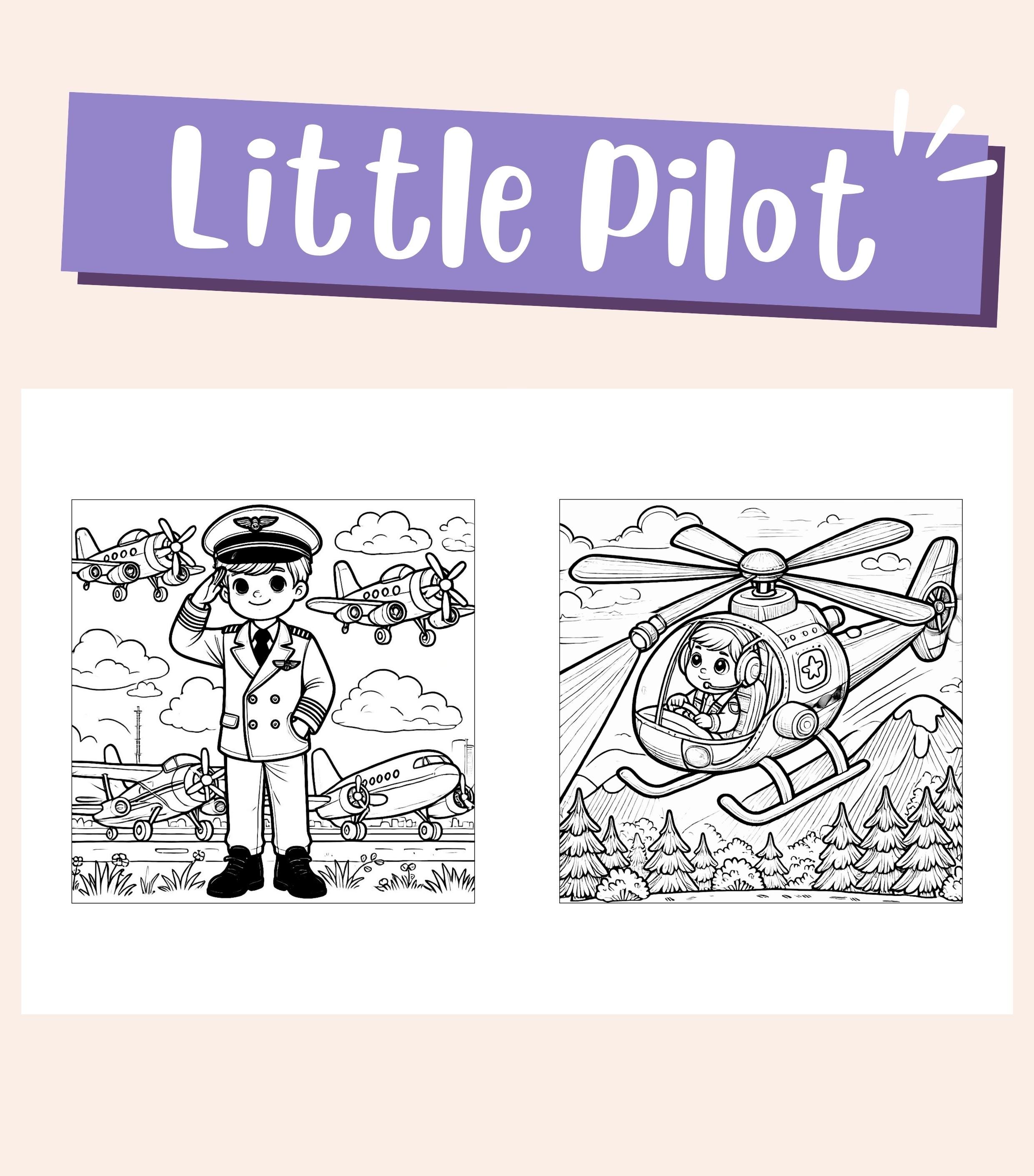 Little Pilot Coloring Pages for Kids - Airplane Coloring Sheets ...