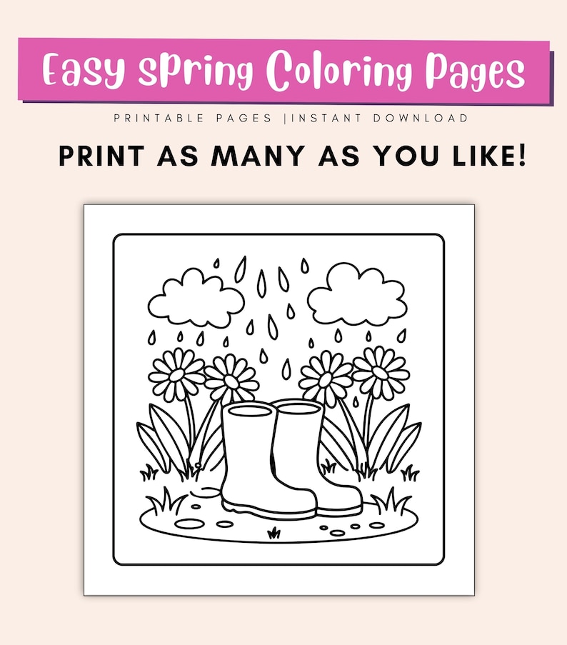 Easy Spring Coloring Pages for Kids – Seasonal Activity Sheets – Bold ...