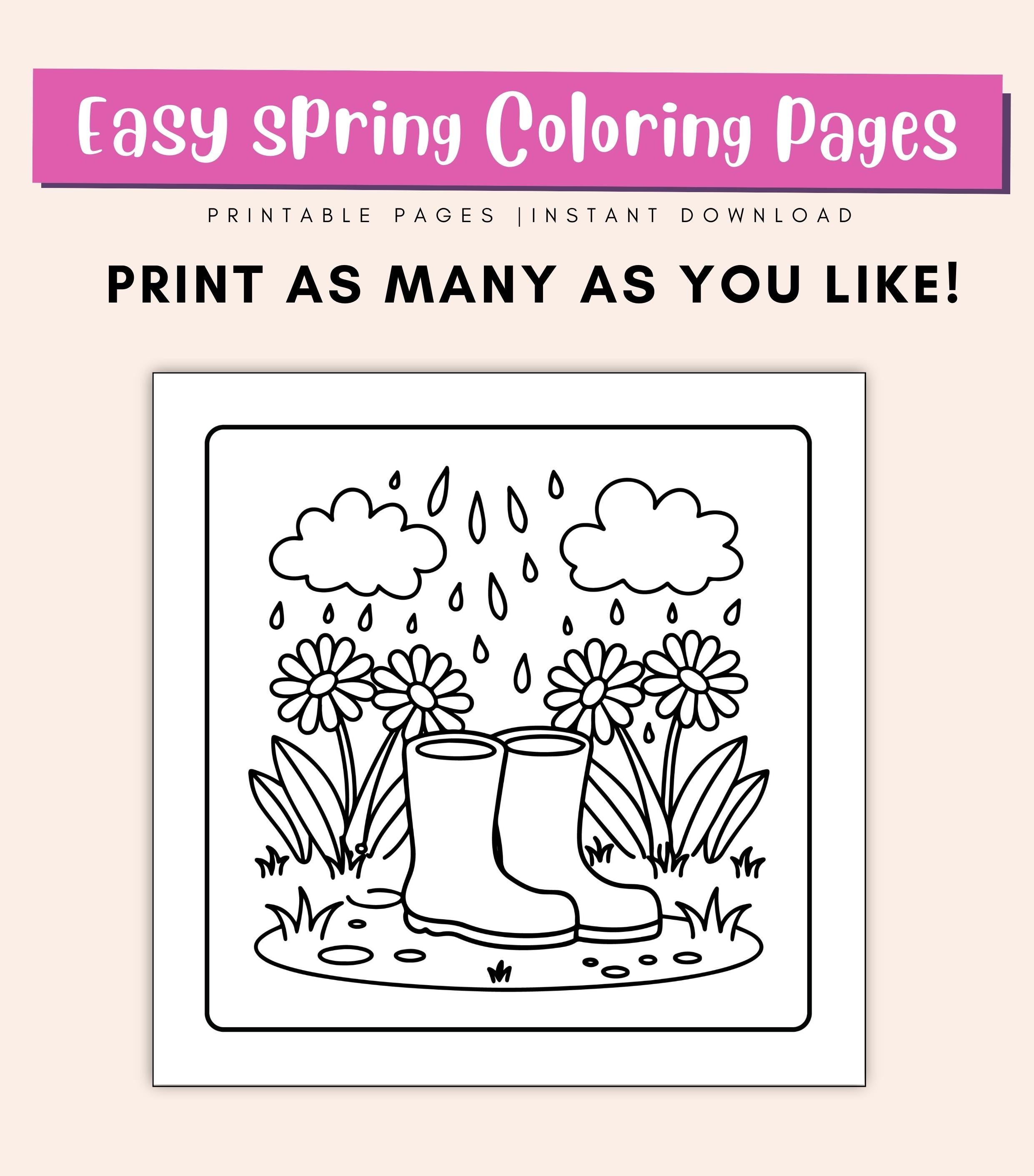 Easy Spring Coloring Pages for Kids – Seasonal Activity Sheets – Bold ...