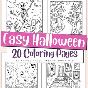 Halloween Coloring Pages for Kids & Adults: Spook Ghosts, Scary Bats ...